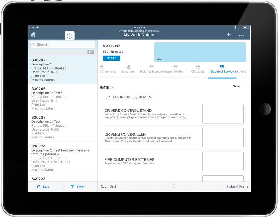 Work Orders Screen Overview